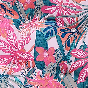 Classic Accessories for Vera Bradley Water-Resistant Patio Chair Cushions, 19 x 19 x 5 Inch, 2 Pack, Rain Forest Canopy Coral