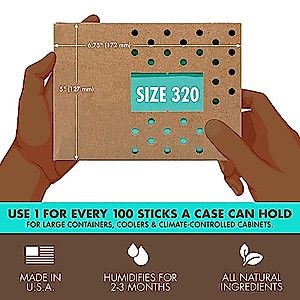 Boveda 69% Two-Way Humidity Control Pack For Large Wood Humidifier Boxes & Plastic or Electric Coolers – Size 320– Single – Moisture Absorber – Humidifier Pack – Individually Wrapped Hydration Packet