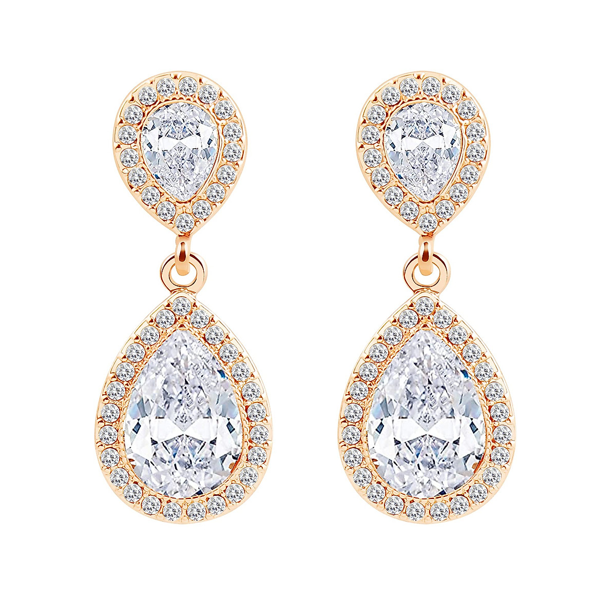 I Can't Say"I Do" Without You | 1 4 6 8 Sets Bridesmaid Jewelry Sets for Women Gold/Rose Gold/Silver Plated Teardrop Dangle Earring for Wedding Gifts