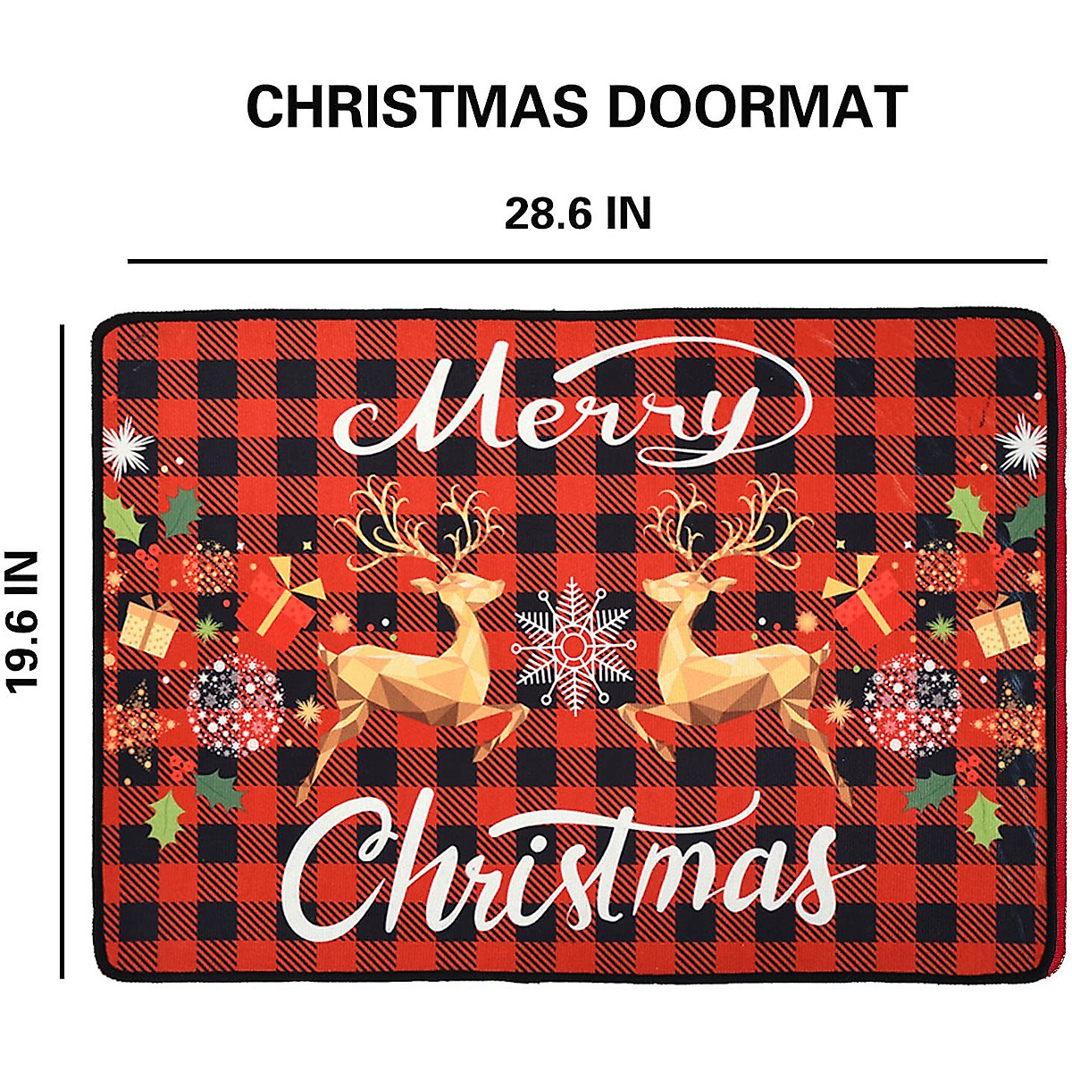 Juephe Non-Slip Christmas Rugs Christmas Mats 20 x 28.5 Inches， Holiday Rugs Winter Welcome Doormats Floor Mat for Indoor Outdoor Xmas Rug Home Garden Welcome Door mat Style 4