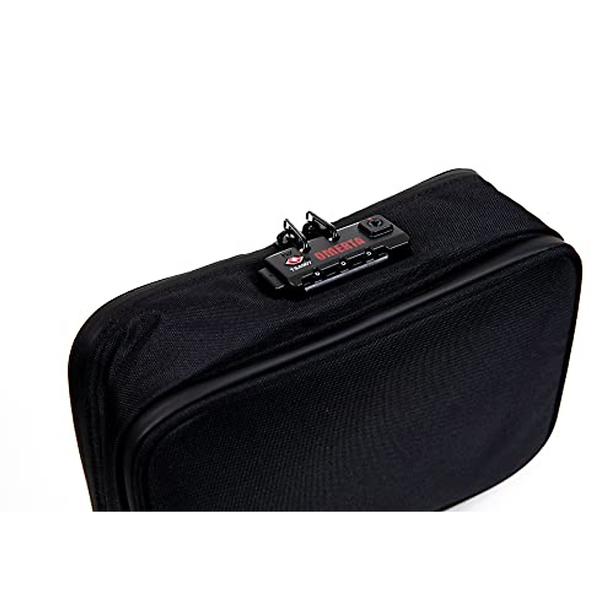 DIME BAGS Omerta Goodfella with Lock | Carbon Filter Locking Padded Pod | Activated Carbon Technology and TSA-Approved Combination Lock (10 inch, Black)