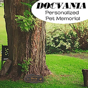 Docvania Pet Memorial Stone Plaque Pet Headstone,Customize Indoor/Outdoor Garden Plaque Grave Markers with Pet Name,Personalized Cat Dog Memorial Plaques,Loss of Pet Sympathy Gift-Acrylic Material