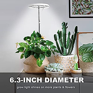 CreaCity Grow Light, Full Spectrum 72 LED Plant Light for Large Indoor Plants, Height Adjustable Growing Lamp with Auto On/Off Timer 3/9/12H