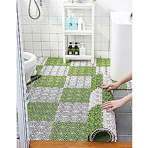 Modular Garage Flooring Tile - Interlocking Soft PVC, 12"x12" Pool Patio Floor, Non-Slip Splicing Floor Mat, Interlocking Drainage Mats Outdoor Indoor (B)