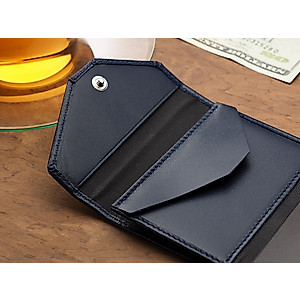 pularys Mini Wallet RAVEN - Multifunckion Credit Card Case - Italian Leather - RFID blocking - Size: 6.5 x 10 x 2.5 cm - Space for up to 7 Cards - Classic Design