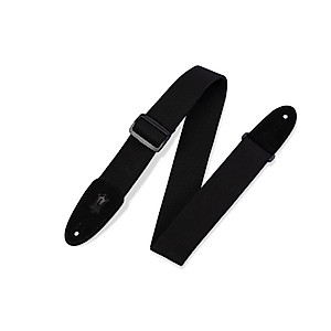 Levy's Leathers 2" Cotton Guitar Strap with Suede Ends and Tri-glide Adjustment. Adjustable to 58"; Black (MC8-BLK)