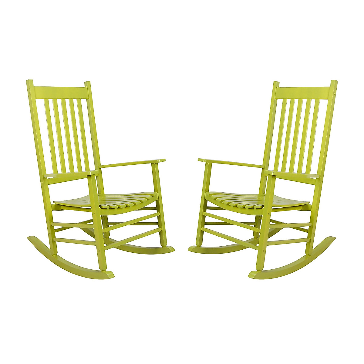 Shine Company Vermont Rocking Chairs, Outdoor Front Porch Rocker Set of 2, Lime