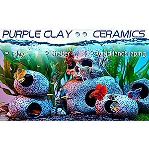 Ameliade Aquarium Decorations Cave Betta Fish Tank Accessories Rock Cave Decor for Shrimp Cichlid Hiding Breeding Small Fish Bowl Hide Decorations Betta Toys Fish Hideout Stones House（Medium）