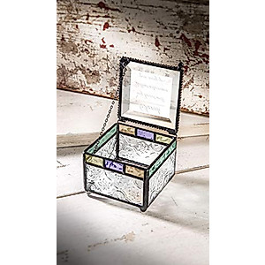 Personalized Jewelry Box Decorative Vanity Display Engraved Keepsake Gift for Friend Daughter Sister Girl Women Purple Blue Peach Turquoise J Devlin Box 905 EB246