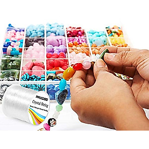 Paxcoo 0.8mm Elastic String, Stretchy Bracelet String Crystal String Bead Cord for Bracelet, Beading and Jewelry Making (120m)