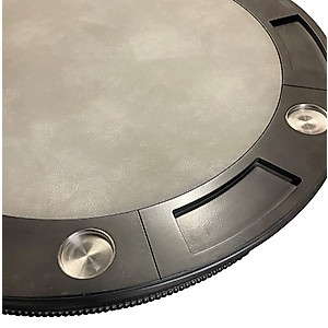 Sunset Trading Vegas Dining and Poker Table, 2 in 1 Game, Gray/Black/Off-white