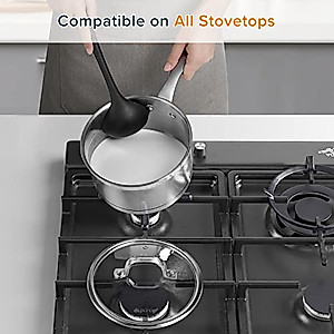 Duxtop 17PC Professional Stainless Steel Induction Cookware Set, Stainless Steel Ceramic Nonstick Pan Set, Impact-bonded Technology, FUSION Titanium Reinforced Ceramic Coating, Brown