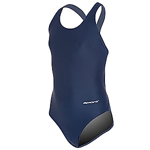 Sporti Solid Wide Strap One Piece Swimsuit Youth (22-28) - Navy - 26Y