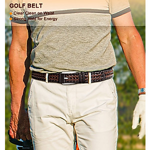 bULLIANT Mens/Women belts, Leather Woven braided belts for Men Casual Jeans Golf,Anyfit,Gift boxed