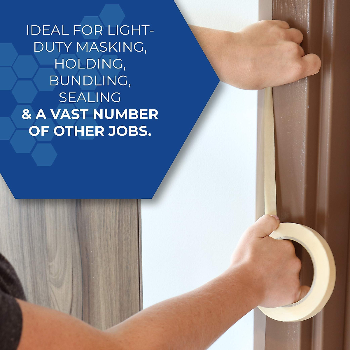 3M 2364 Performance Masking Tape - 0.25 in. x 180 ft. Tan, Rubber Adhesive, Crepe Paper Backing Painters Tape Roll