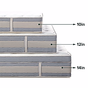 ZINUS 10 Inch Green Tea Cooling Gel Memory Foam HybridMattress / Pocket Innersprings for Motion Isolation / Edge Support, Queen, White