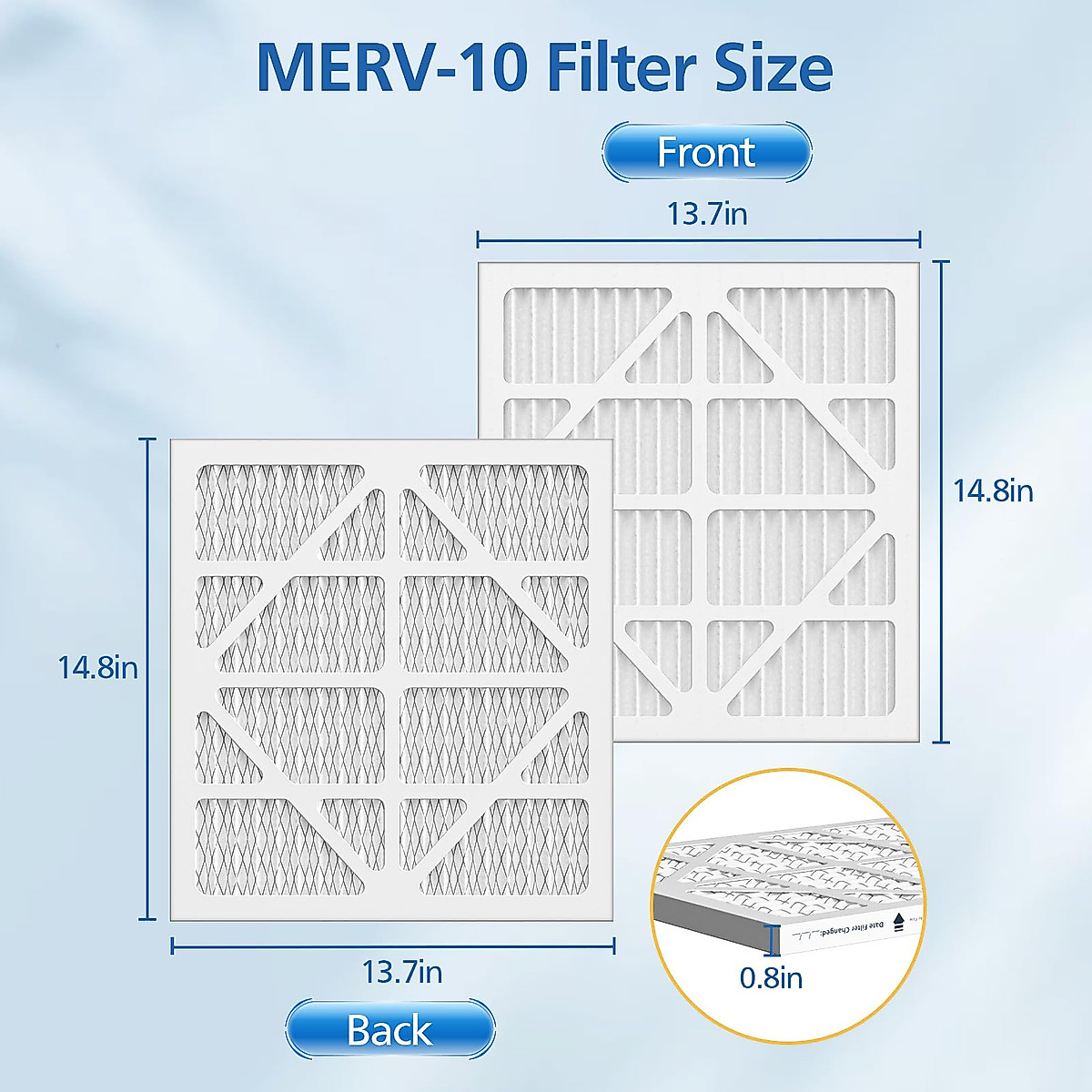 5 Pack MERV-10 Filter Replacement Set Compatible with AlorAir CleahShield HEPA 550 Air Scrubber and Abestorm HEPA 550 Air Scrubber