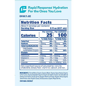 Berri Lyte Advanced Plant Based Organic Electrolyte Solution – Pediatric Rehydration Drink – Natural Sugar Strawberry Flavor, 1 L, 6 ct