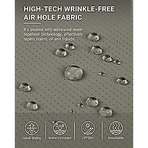 Outdoor Ventures Men's UPF 50+ UV Sun Protection Shirt, Long Sleeve Hiking Fishing Shirt Cooling Quick Dry for Safari Travel Green Gray