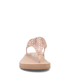 Skechers Women's Meditation-Sweet Rock Flip-Flop, Rose Gold, 8