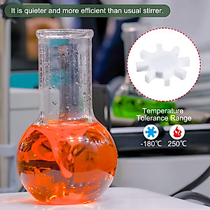 YOKIVE 1 Pcs Magnetic Stir Bar, PTFE Coated Gear Type Stirrer | Great for Lab Liquid Solution Stirring Mixing(White, 1.54-Inch)