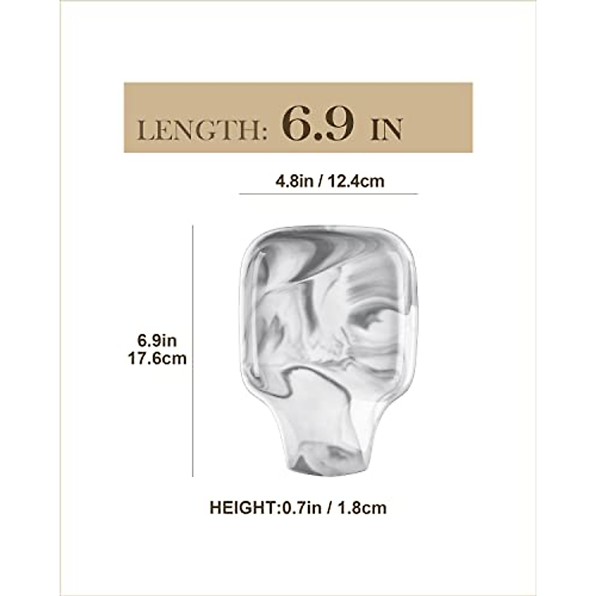 MALACASA Spoon Rest, Large Spoon Rests for Stove Top, Porcelain Spoon Holder for Kitchen Counter, Utensils Rests, Cooking Spoon Holders for Spatula Ladle Tongs, Marble Grey, Series REGULAR