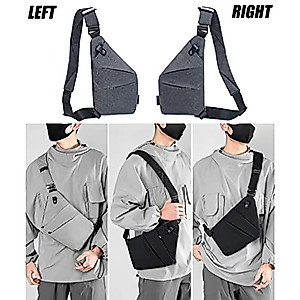 LELEBEAR Personal Flex Bag for Women, Left/Right Shoulder Crossbody Ultra Thin Multi-pocket Anti-thief Bag Men (Purple, Left)