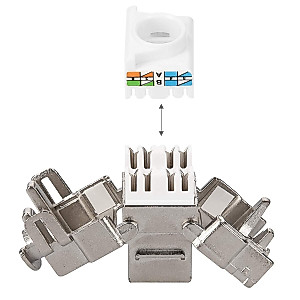 kwmobile Keystone Module Jacks - 12 Piece CAT6A Shielded Keystone Jack RJ45 Cat 6A Ethernet Module 10 Gbit with Shielded Metal Housing