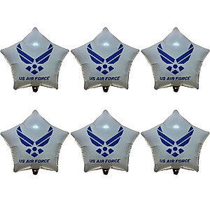 SJJCHU 6 Pcs Military Air Force Balloons,Veterans Day Memorial Day Independence Day Deployment Returning Back Military USAF Theme Party Decorations