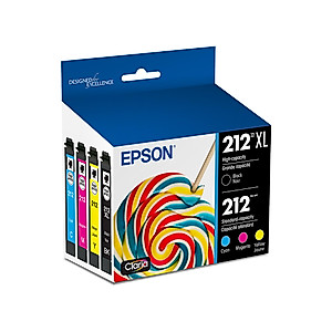 EPSON T212 Claria -Ink High Capacity Black & Standard Color -Cartridge Combo Pack (T212XL-BCS) for select Epson Expression and WorkForce Printers