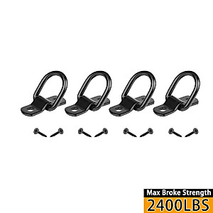 Moly Magnolia D Rings Tie Down Anchors Hooks for Trailer, Stainless Steel Enclosed Points Pickup Camper Surface Mount Truck Bed Bracket, Heavy Duty Lashing Ring for Loads on Vehicles Motorcycles (8)