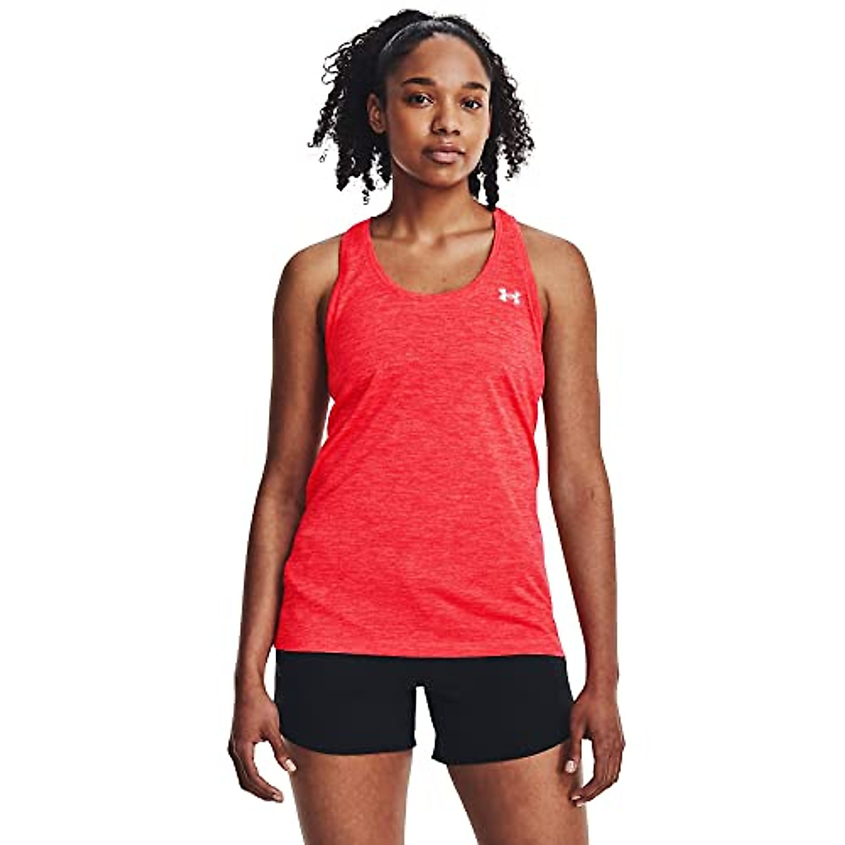 Under Armour Womens Tech Twist Tank Top, (628) Beta/Pomegranate/Metallic Silver, Medium