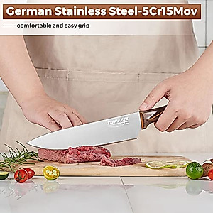 Professional Chef Knife Set 6Pcs -3.5-8 Inch Set Kitchen Knives German High Carbon Stainless Steel Sharp Knife with Knife Block, Knives Set for Kitchen with Full-Tang Design and Gift Box…
