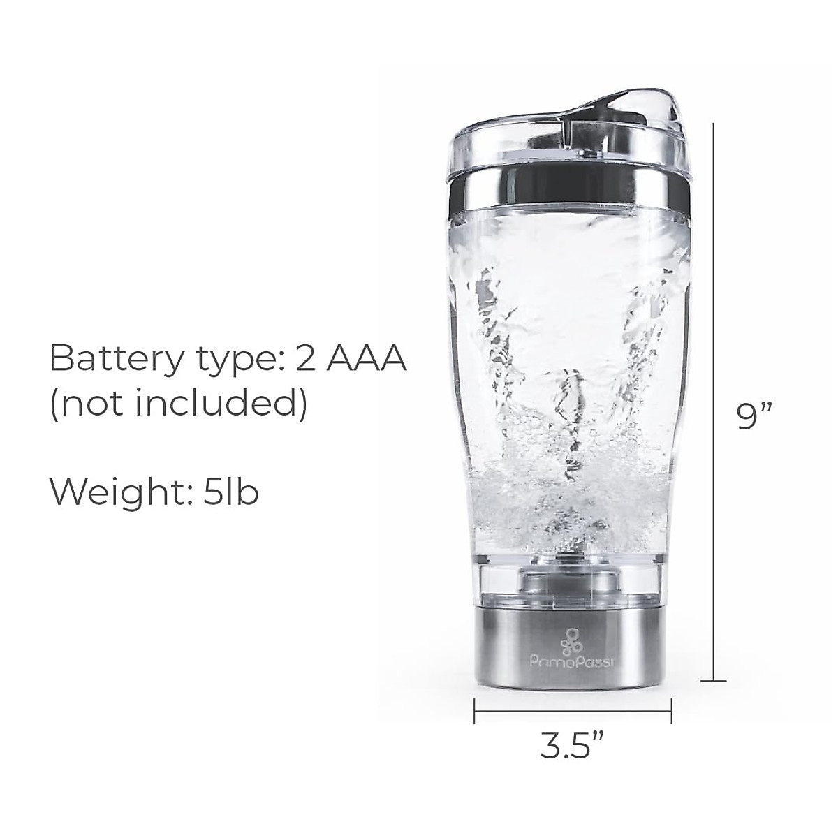 Primo Passi Portable Formula Mixer – Handheld Baby Milk Mixer for Smooth Formula Preparation – Easy to Clean, Battery Operated, Ideal for Travel & On-the-Go Use
