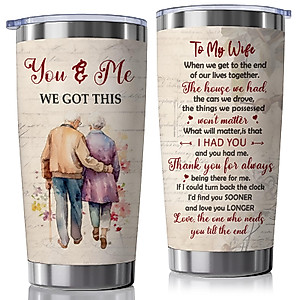 20 Oz My Wife Tumbler - Romantic Presents for Wife Birthday, Anniversary, Valentines Day - I Love You Gifts