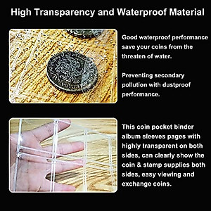 Coin Album for Collectors,340 Pockets Coin Collection Book Holder Display Storage Case,Collecting Sleeves Organizer Supplies for Coins,Pennies,Quarters,Badges,Stamp