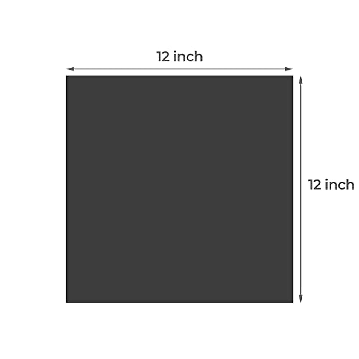 Frametory, 12x12 Black Uncut Picture Mat Boards, Backing Boards for Frames, Photos, Crafts - Pack of 12
