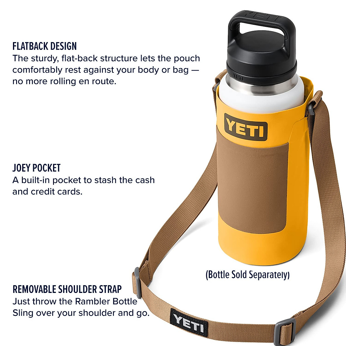 YETI Large Bottle Sling for Rambler 26 & 36 oz. Bottles, Alpine Yellow For Dog