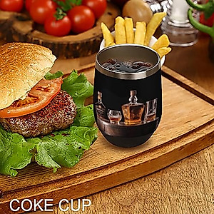 WYUSPGK 304 Stainless Steel Insulated Cup, Whisky Beer Pictures Print Smooth Rim, Durable & Reusable - Perfect for Office, Home, And Travel