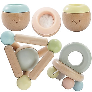 MONTESSORI MAMA Sensory Toys Baby Teething Toys & Baby Rattle | Sensory Bin for Baby Toys 6 Months and Infant Toys 6 Months | Autism Sensory Toys Newborn Toys | Sensory Toys for Babies Baby Gifts