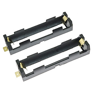 DGZZI 2pcs 1 Cell 18650 Series Batteries Holder SMD SMT Single Slot 3.7V DIY Battery Box Storage Case Container with Nickel Plated Phosphor Bronze Pins