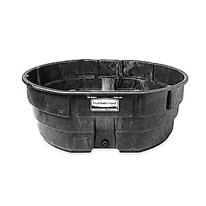 Rubbermaid Commercial Products Stock Tank, 300-Gallons, Structural Foam, Heavy Duty Container, for Livestock/Animal/Cattle Feed & Water, Outdoor Homemade Pool/Hot Tub/Bathtub, & Pet Cleaning/Dog Wash
