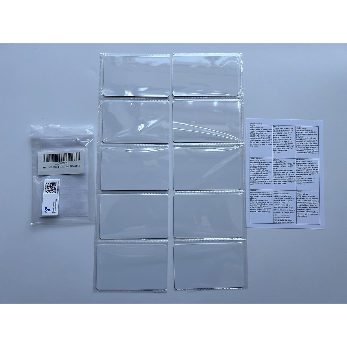 YARONGTECH 13.56mhz MIFARE Classic® 1K Evolis Printable White PVC Card for Door Entry Access Control (Pack of 10)