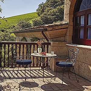 Classic Accessories Montlake FadeSafe Water-Resistant 41 x 18 x 3 Inch Outdoor Bench/Settee Contoured Back Cushion, Patio Furniture Swing Cushion, Heather Indigo Blue, Patio Loveseat Cushion