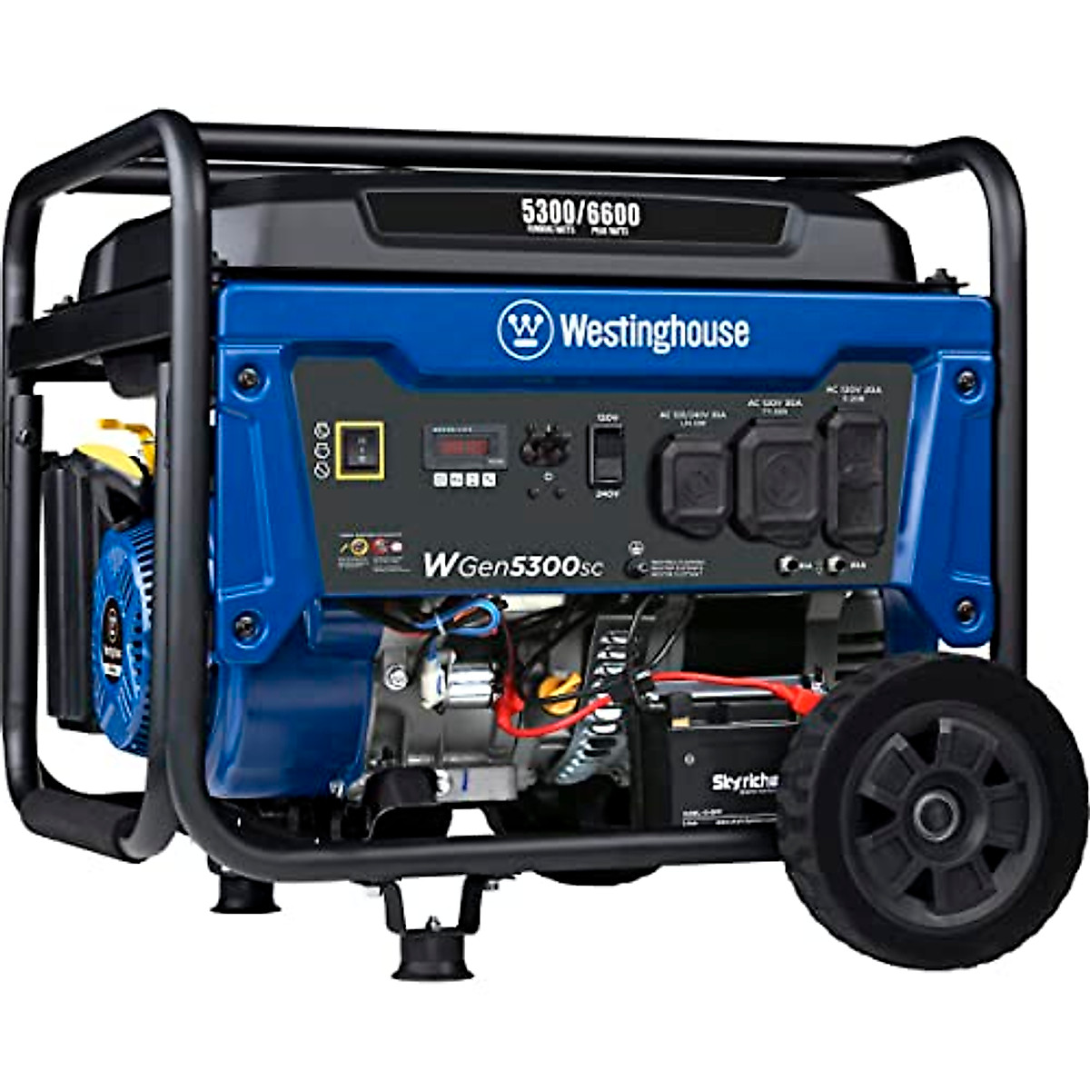 Westinghouse 6600 Watt Home Backup Portable Generator, Electric Start, Transfer Switch Ready 30A Outlet, RV Ready 30A Outlet, CO Sensor