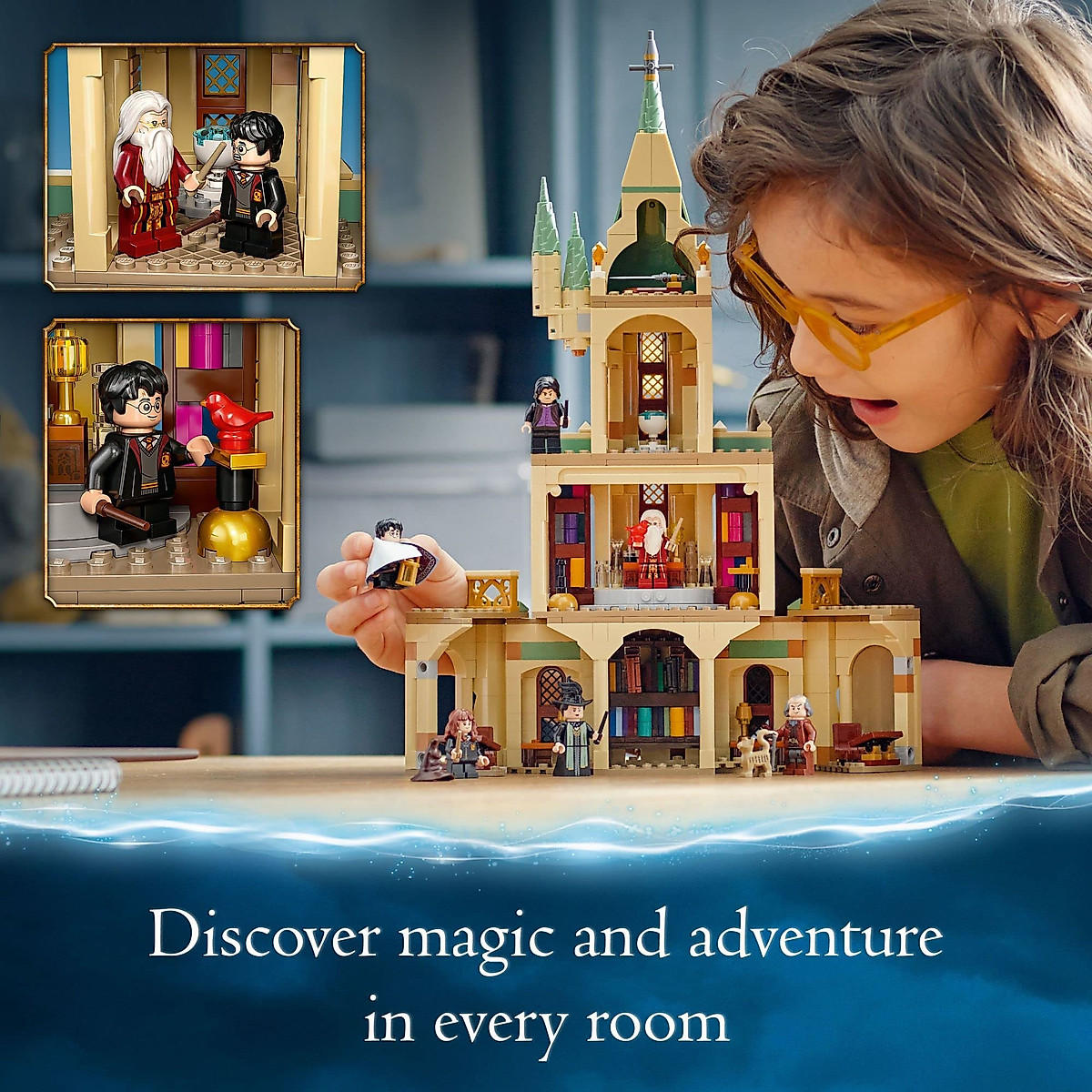 LEGO Harry Potter Hogwarts: Dumbledore’s Office 76402 Castle Toy, Set with Sorting Hat, Sword of Gryffindor and 6 Minifigures, for Kids Aged 8 Plus