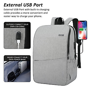 MAXTOP Travel Laptop Backpack with USB Charging Port Anti-Theft[Water Resistant] College School Bookbag Fits 17 Inch Laptop