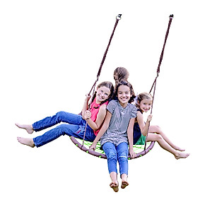 Swurfer Web Tree Swing, Saucer Swing – Tree Swings for Kids Outdoor, Outdoor Swing for Kids, Weather Resistant, Durable Aluminium Frame, Adjustable Rope, Easy Tool Free Assembly, Holds up to 500 lbs