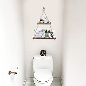 MITIME Shelves for Wall & Window Plant Shelf Indoor - Floating Wall Shelves for Living Room, Bathroom, Bedroom, Kitchen, Office - Wall Hanging Shelf - Boho Wall Decor Home , Triangle 2 Layers (1)