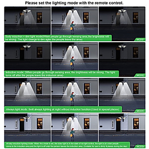 Solar Shed Light Outdoor/Indoor, 4-Leaf Solar Pendant Light 1000LM 128-LED with 4 Lighting Modes Remote Control, IP65 120° Adjustable Motion Sensor Light for Home Yard Garage Barn